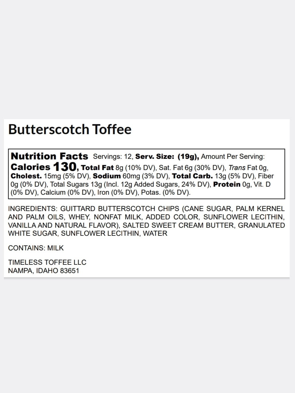 Timeless Toffee Gourmet American Toffee Varieties | Timeless Toffee LLC