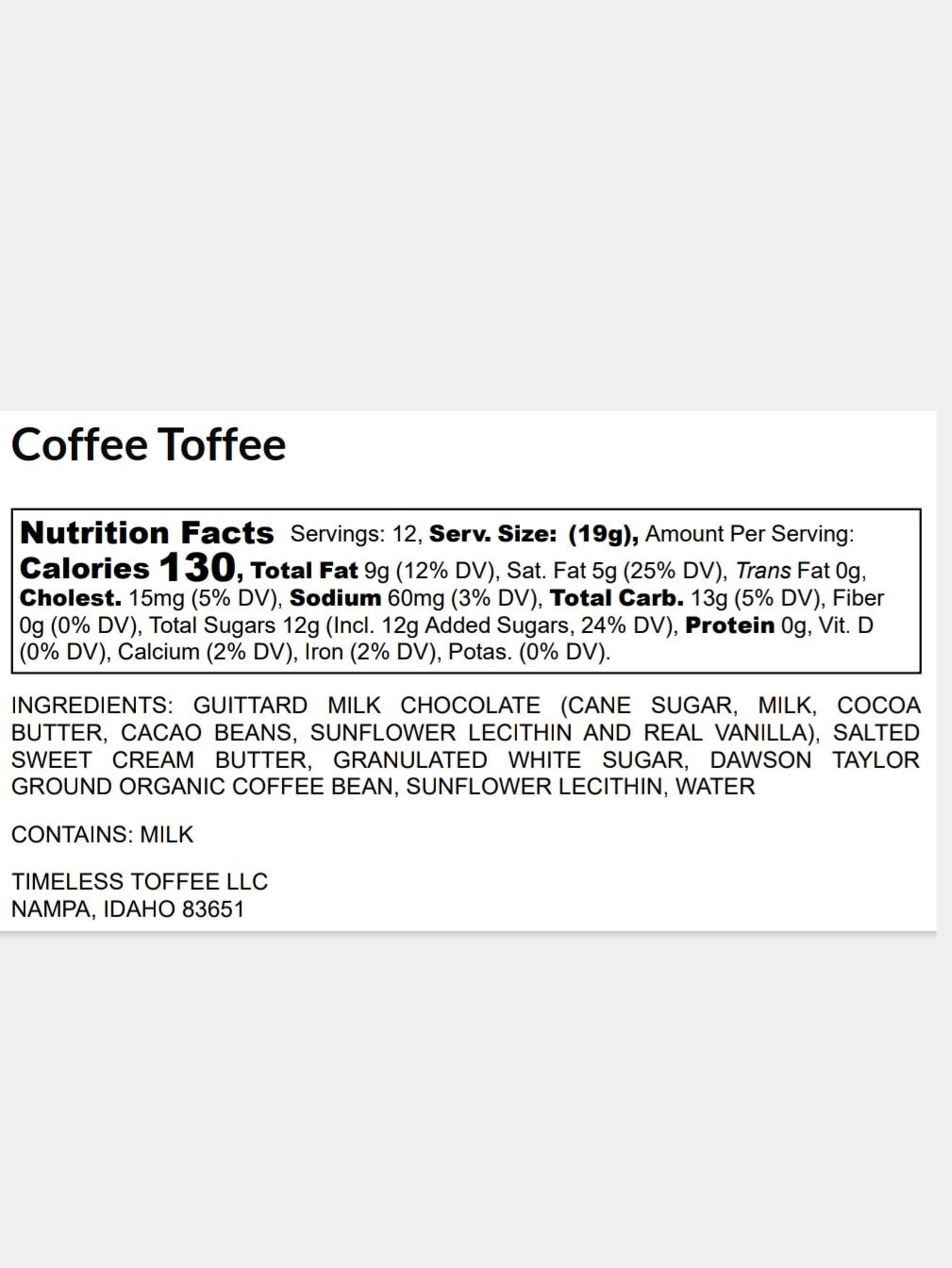 Timeless Toffee Gourmet American Toffee Varieties | Timeless Toffee LLC